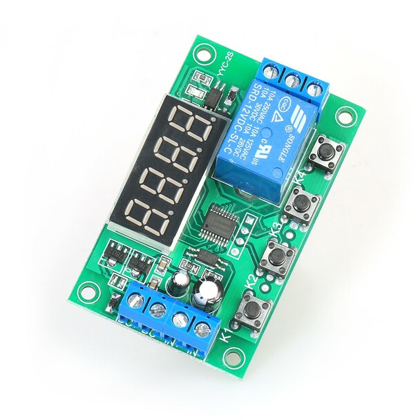 DC 12V 5A YYC-2S Adjustable 4 Digit LED Delay Relay Module Timer Contr