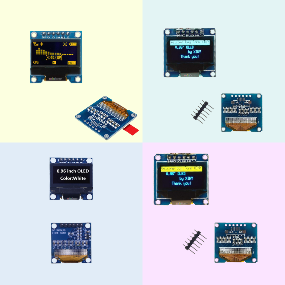 Buy 0.96" 128x64 OLED Display Module – Blue/Yellow/White – 4/7 Pin ...