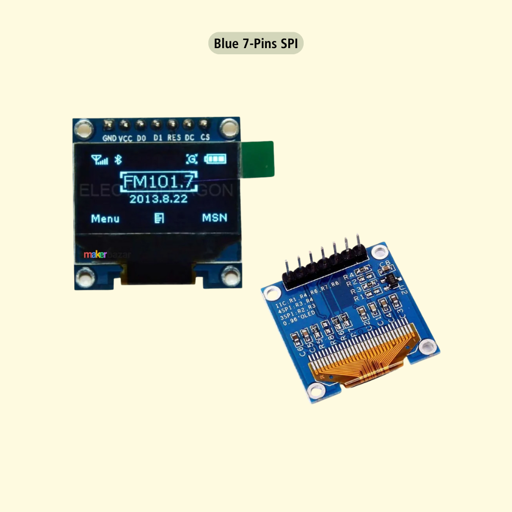 Buy 0.96" 128x64 OLED Display Module – Blue/Yellow/White – 4/7 Pin ...