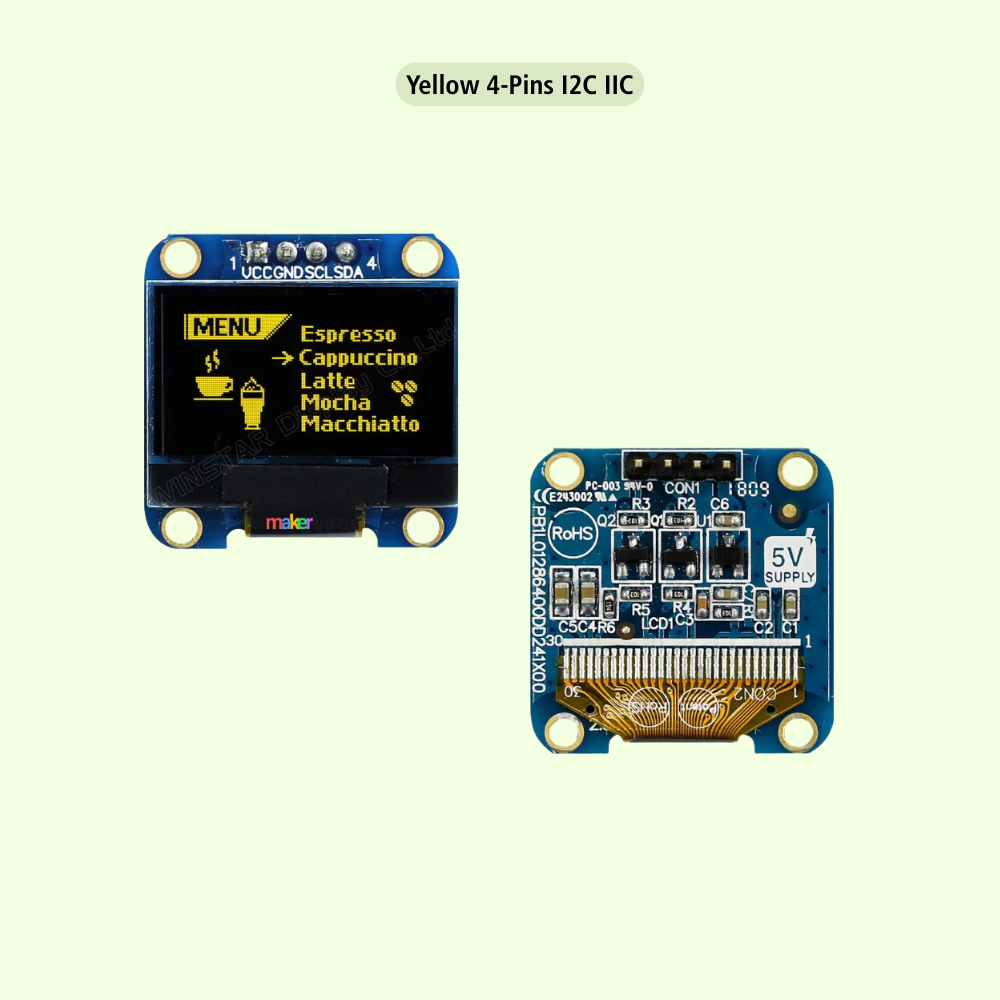 Buy 0.96" 128x64 OLED Display Module – Blue/Yellow/White – 4/7 Pin ...