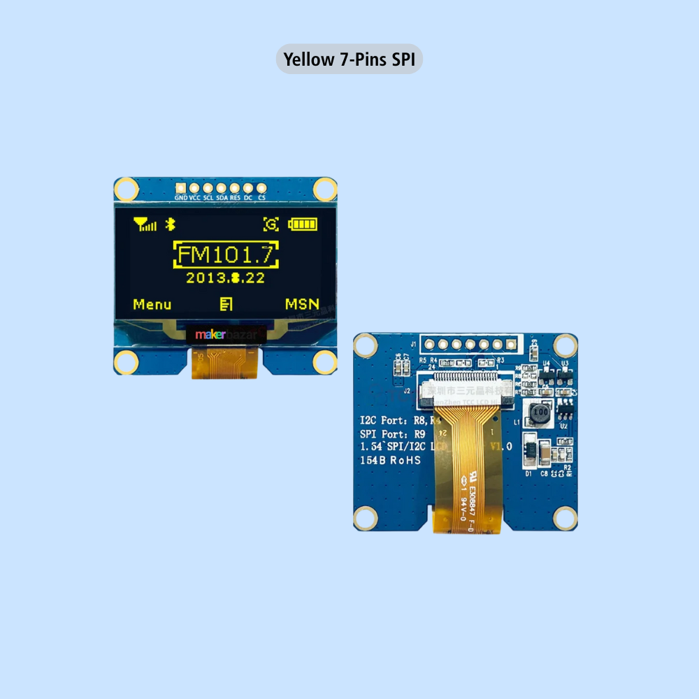 Buy 0.96" 128x64 OLED Display Module – Blue/Yellow/White – 4/7 Pin ...