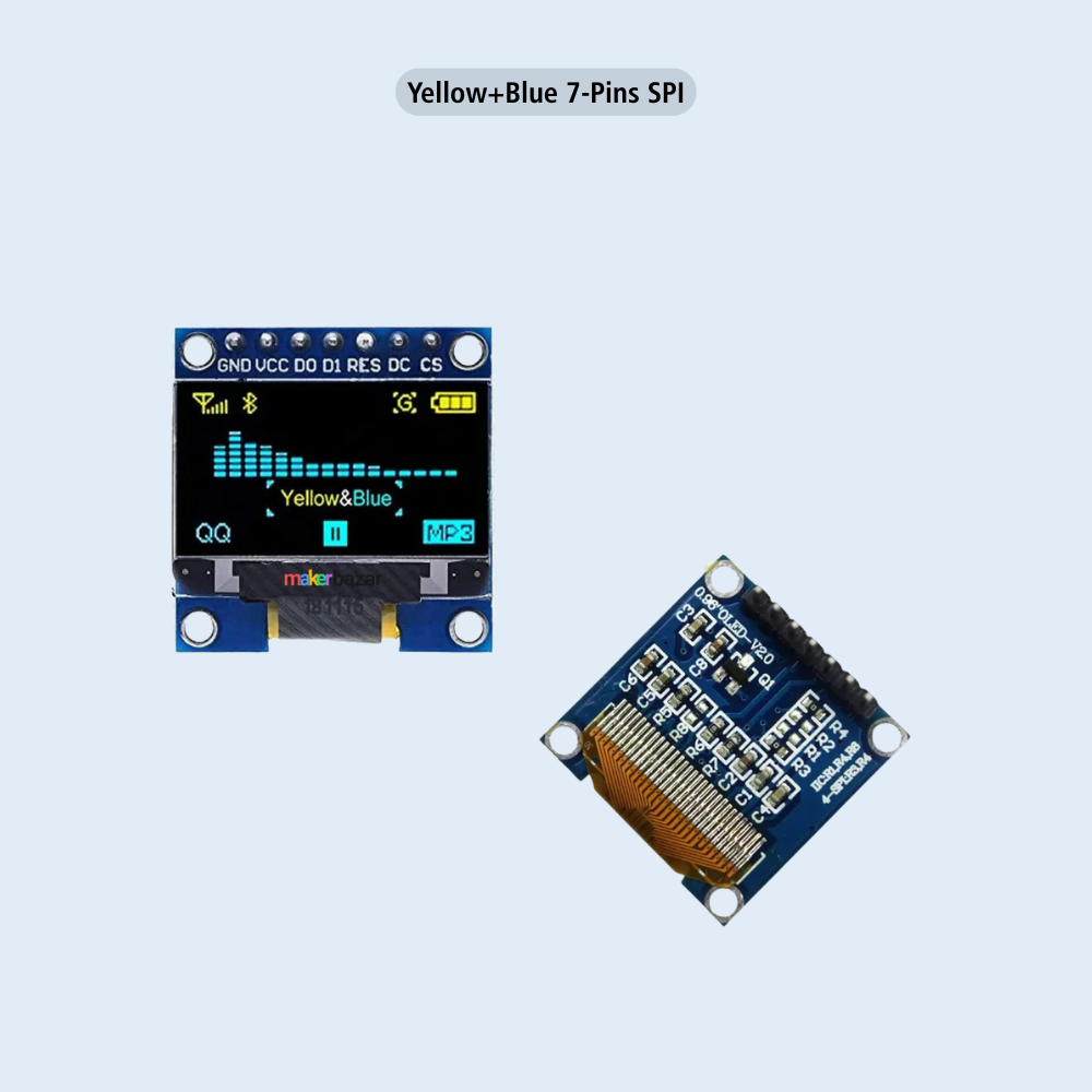 Buy 0.96" 128x64 OLED Display Module – Blue/Yellow/White – 4/7 Pin ...