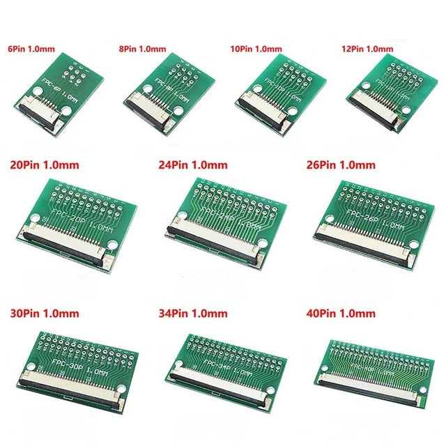 FFC / FPC Adapter Board 1mm to 2.54mm Soldered Connector
