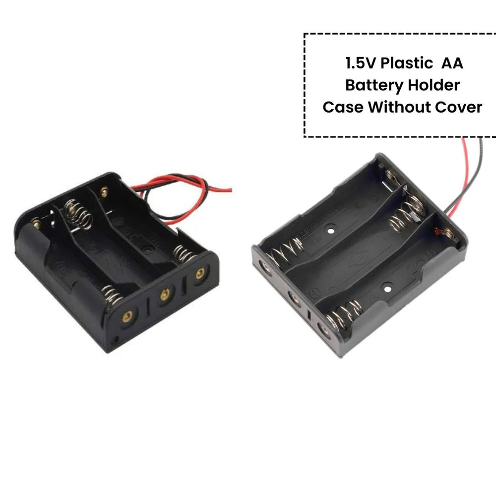 Plastic AA Cell Holder Case with Wire | Secure Battery Enclosure