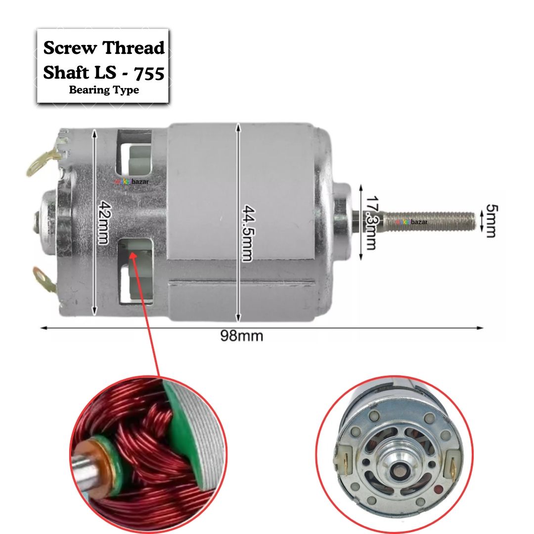 Buy 755 DC Motor for Grass Cutter | Makerbazar