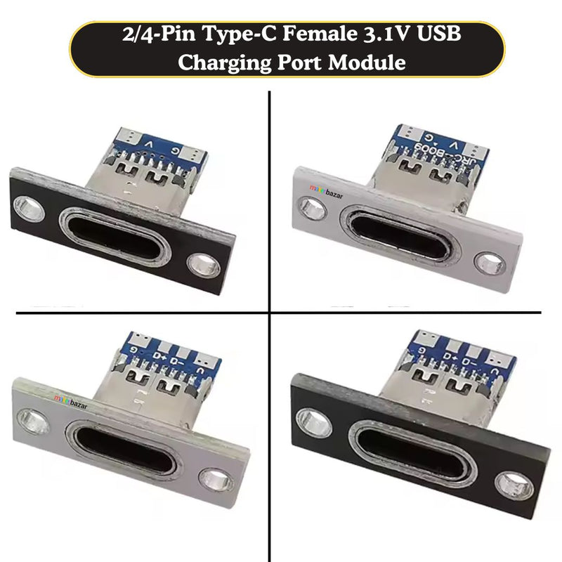 Buy 2/4-Pin TypeC Female Panel Mount Connector | Makerbazar