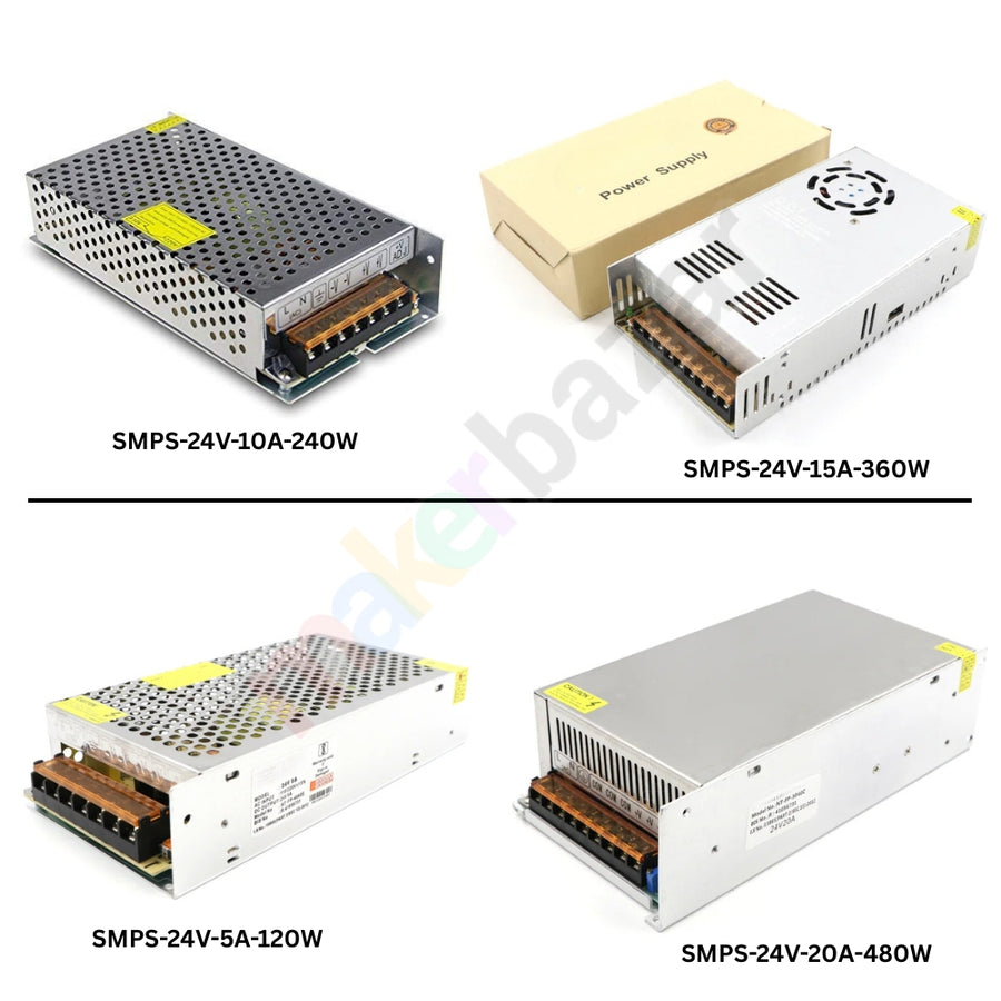 Buy LED Light Indoor Power Supply – 24V SMPS (5A to 20A) Metal Case