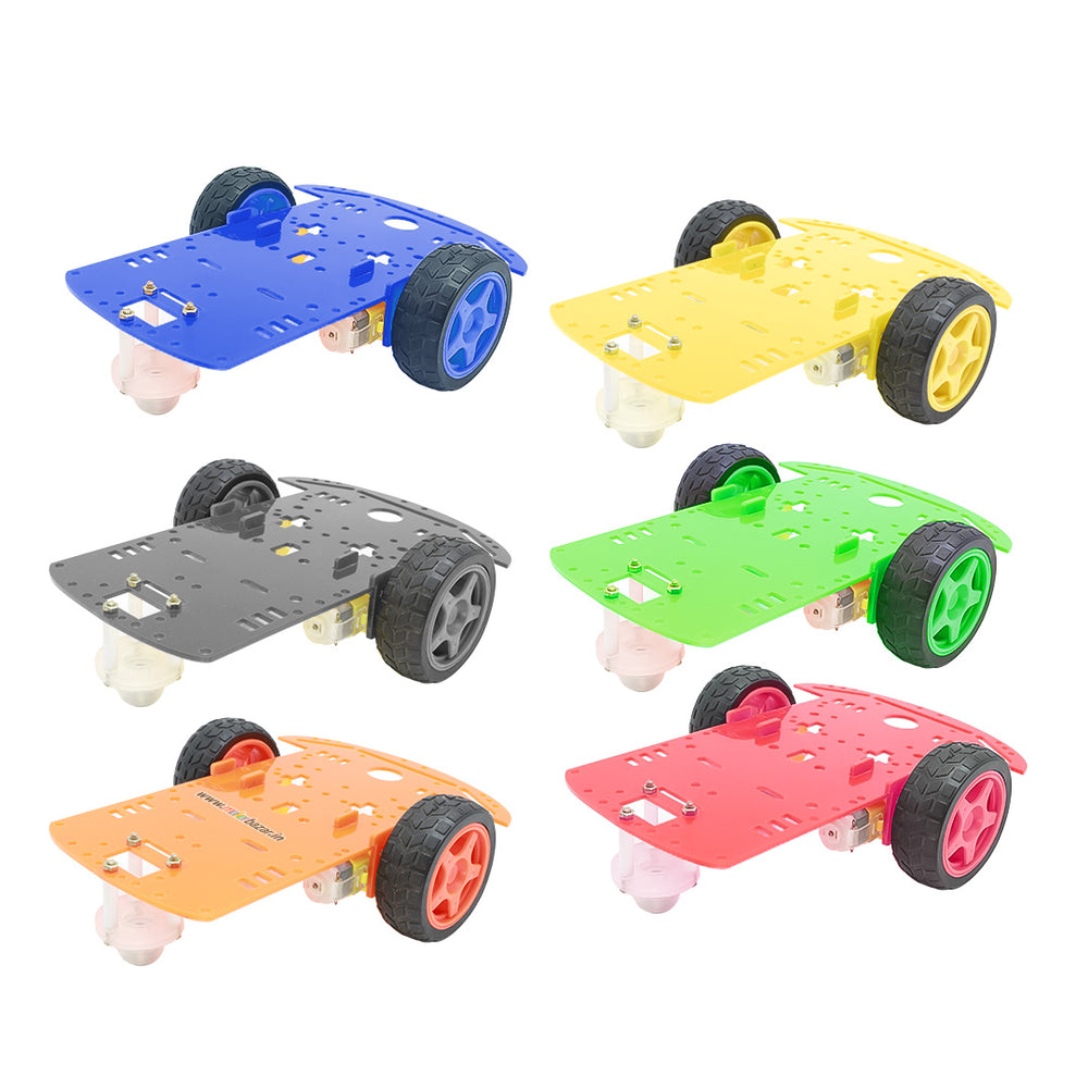 [Coloured] 2WD Smart Robotic Car Two Wheel Drive Kit with Acrylic Chas