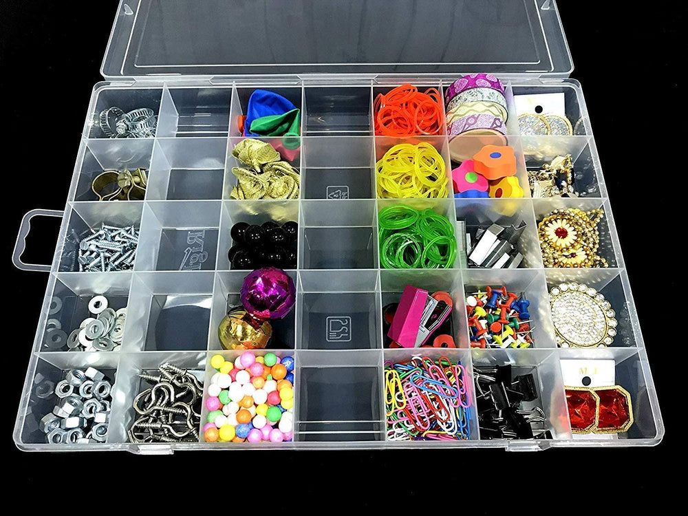 Adjustable Partition Clear Plastic Box Component Organizer: Customize ...