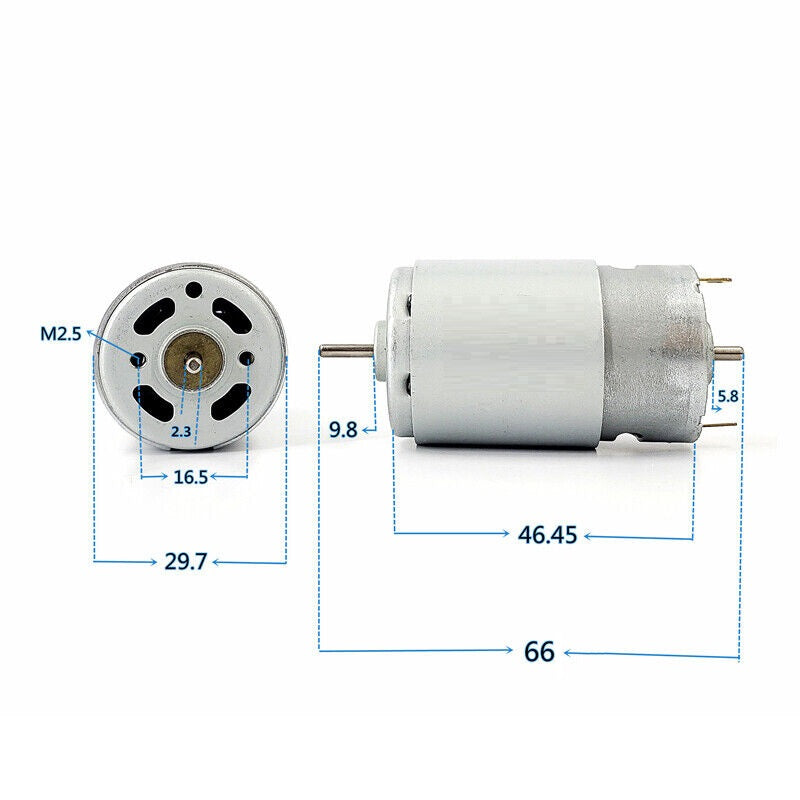 66x30 RS-395 1031330 Johnson Motor Dual Shaft DC 6-12V With Metal Clip