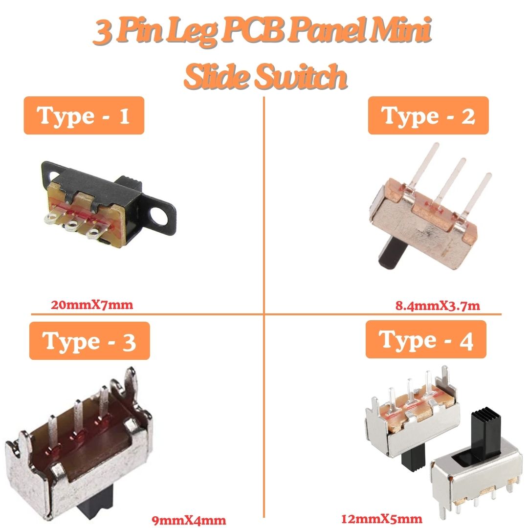 Buy Compact 3 Pin PCB Panel Mini Slide Switch | Makerbazar