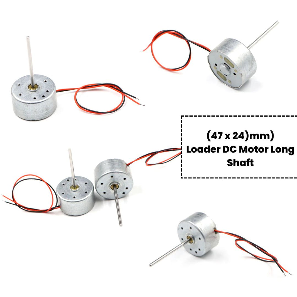 Mini Electric Flat Cylinder Motor with Long Shaft | Compact DC Motor ...