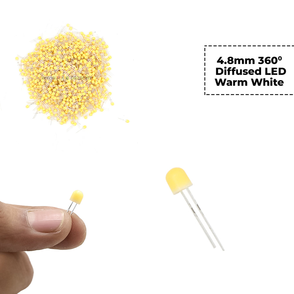 4.8mm 360 Degree Diffused Pink LEDs | Pack of 100