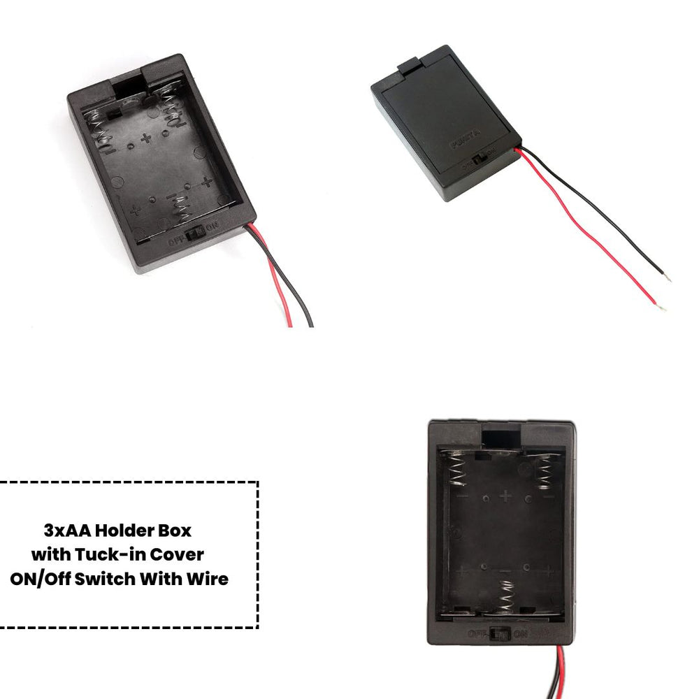 AA Cell Holder Close Plastic Case With Wire - Secure Battery Management