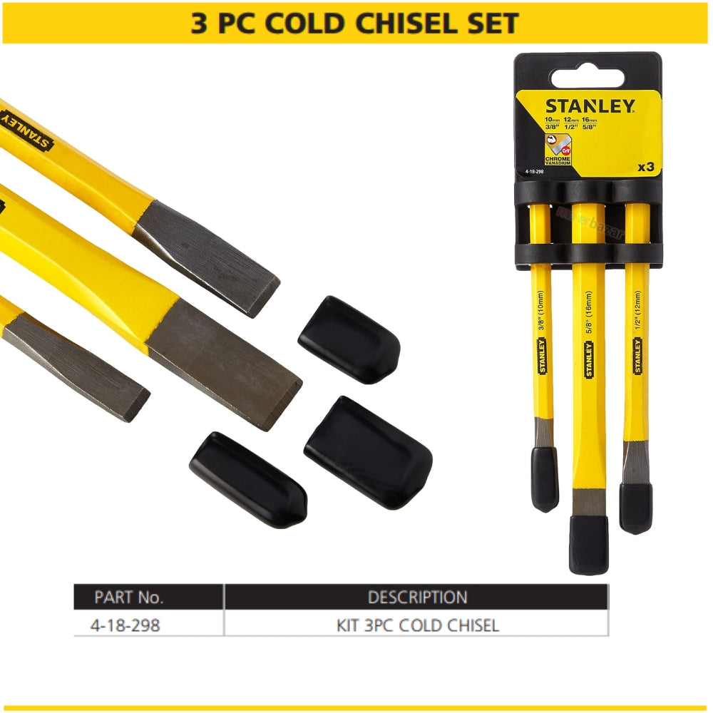 Stanley Punch & Cold Chisel Tool Set – Heavy-Duty Steel for Metal ...