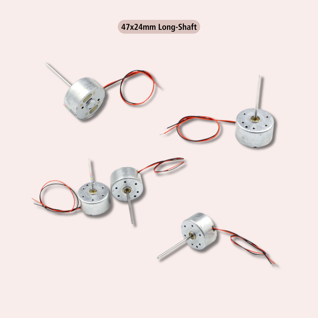 Mini Electric Flat Cylinder Motor with Long Shaft | Compact DC Motor ...