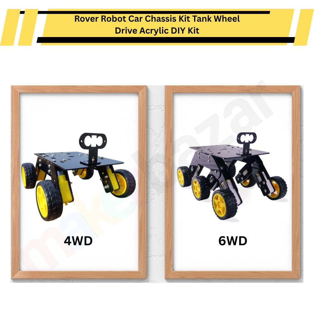 Buy 4 & 6 Wheel Drive Robotics Chassis – DIY Robot Car Base Kit (Black)