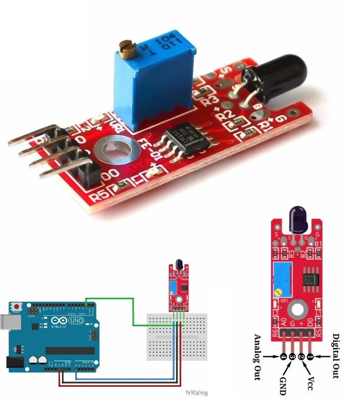 Flame Sensor Infrared Receiver Ignition Source Detection Module