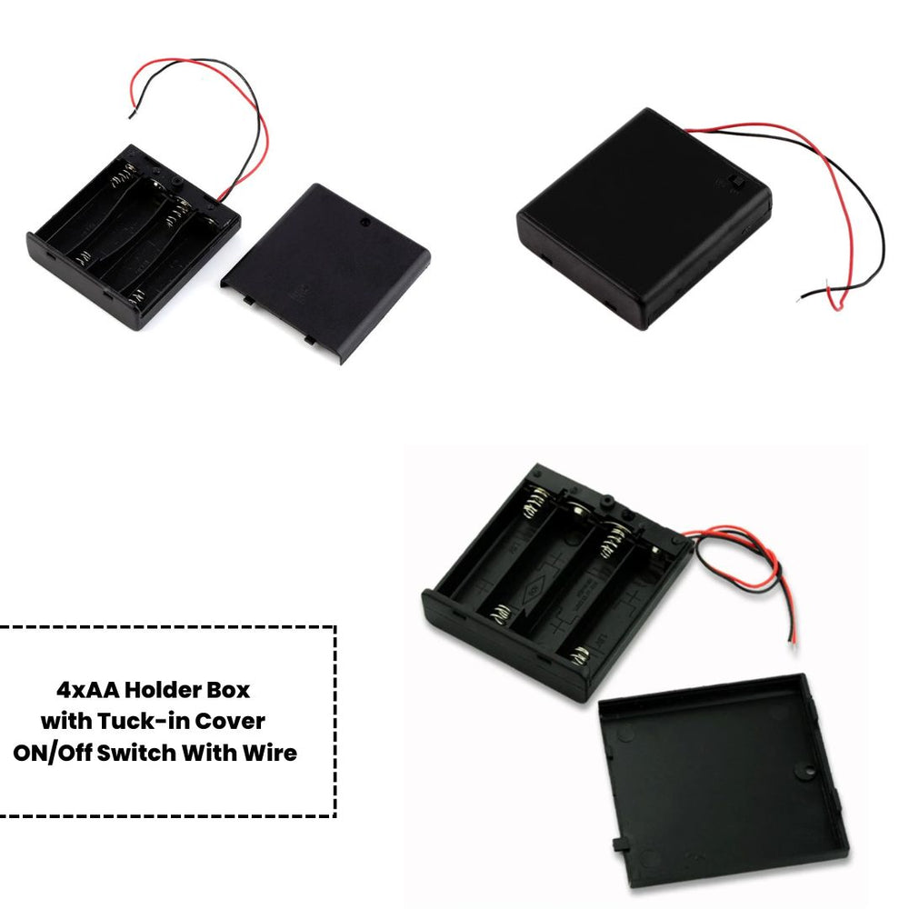 AA Cell Holder Close Plastic Case With Wire - Secure Battery Management