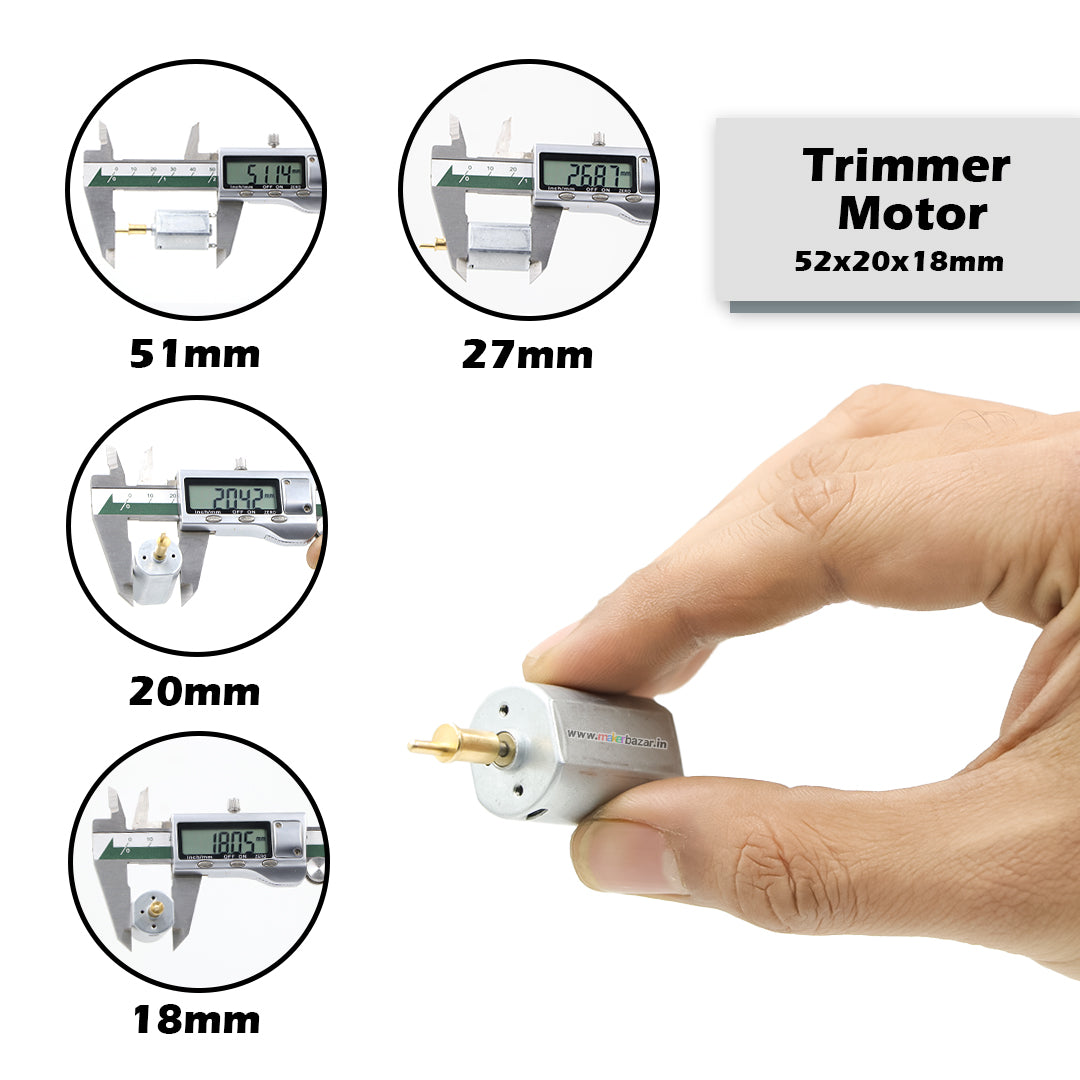 Metal Body DC Trimmer Motor 20x18mm
