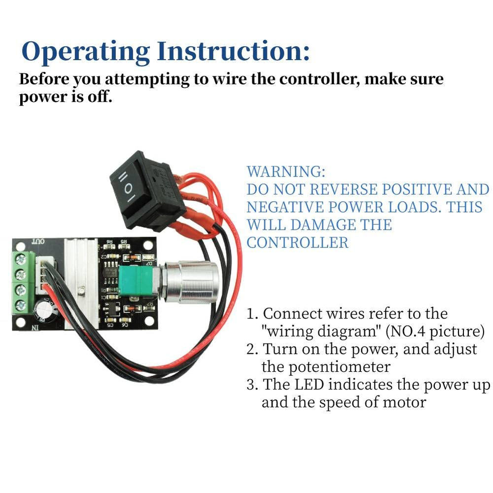 [Type 2] 1203BB DC 6V-28V 6V 12V 24V 3A PWM DC Motor Speed Controller