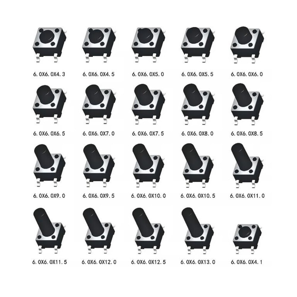 Buy Compact 6x6mm Momentary Tactile Push Button Switch, Multiple Height ...