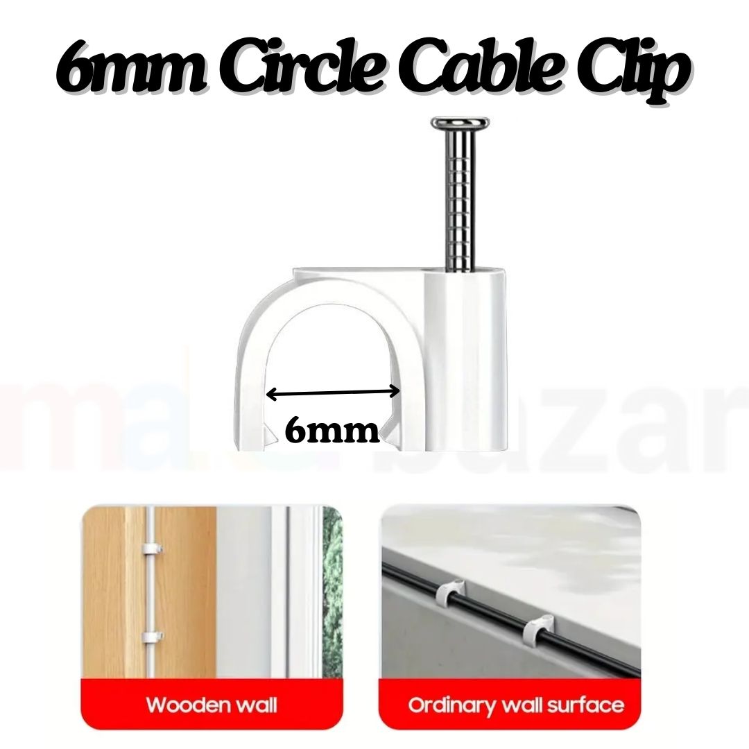Buy Circle Cable Clip with Metal Nail for Wire | Makerbazar