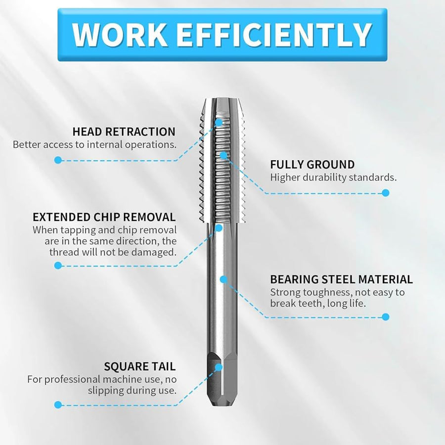 8Pcs M3-M12 Tap and Die Set – Metric Threading Tool Kit for Metalworking