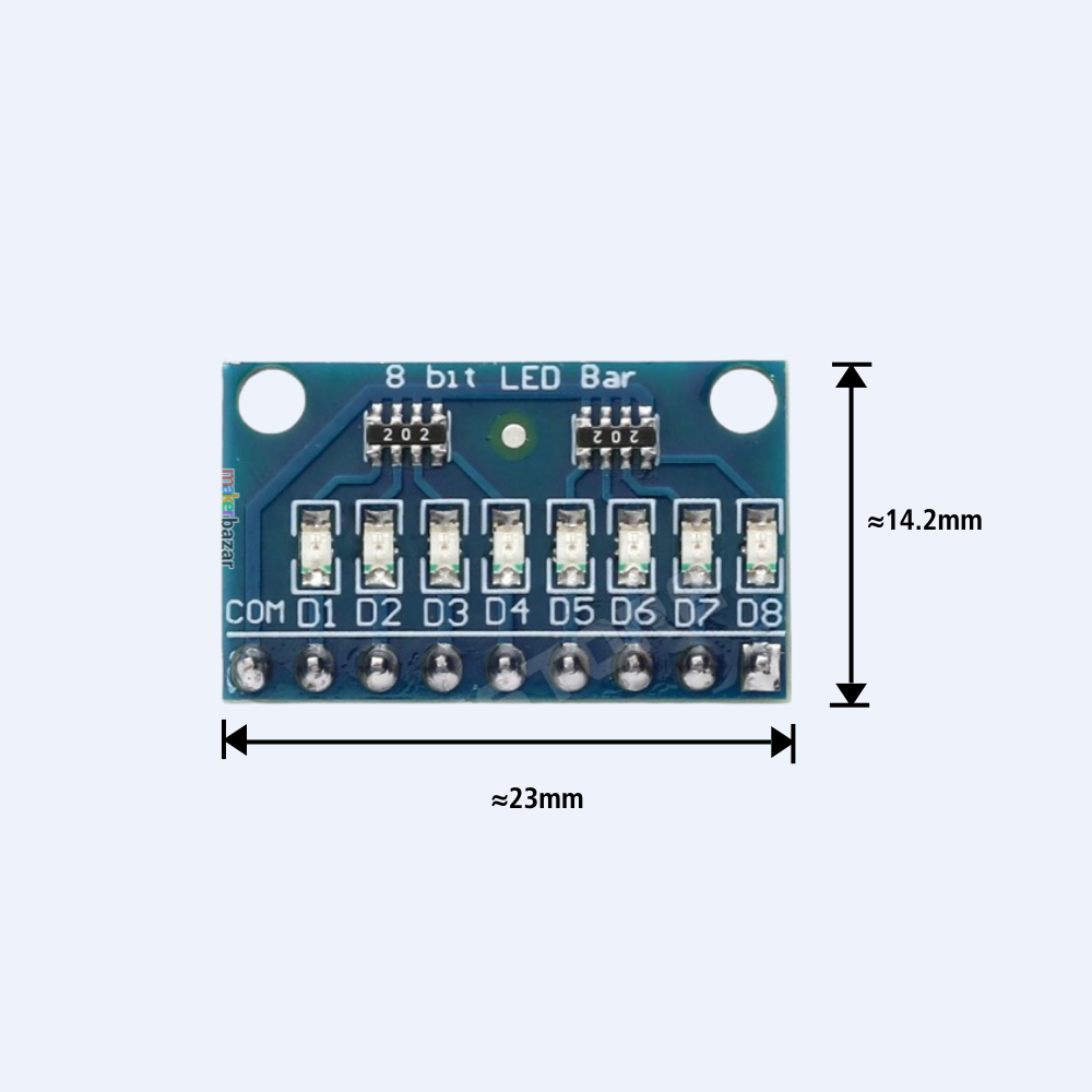 8 Bit Red/Blue LED Indicator Module 3.3V 5V