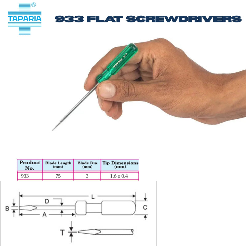 Taparia Flat Screwdrivers – All Sizes & Variants | Durable Hand Tools ...