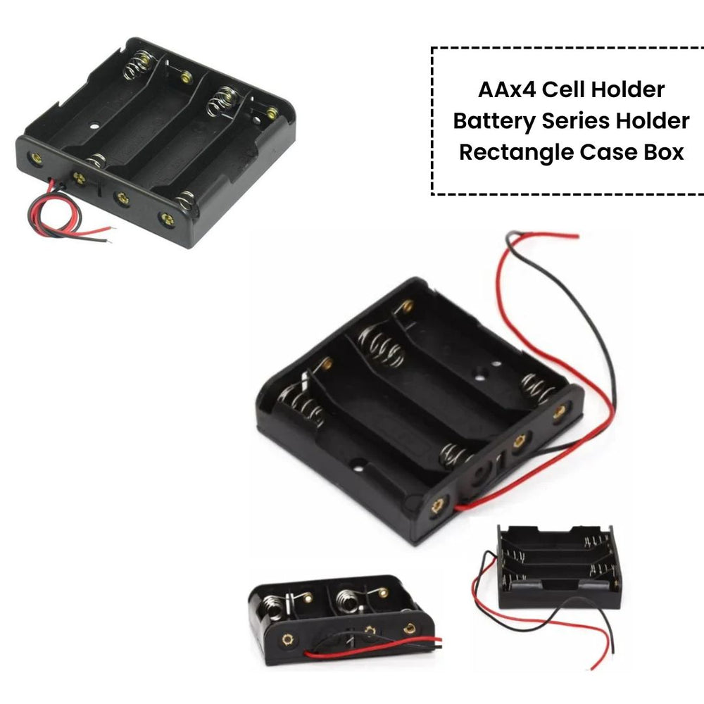 Plastic AA Cell Holder Case with Wire | Secure Battery Enclosure