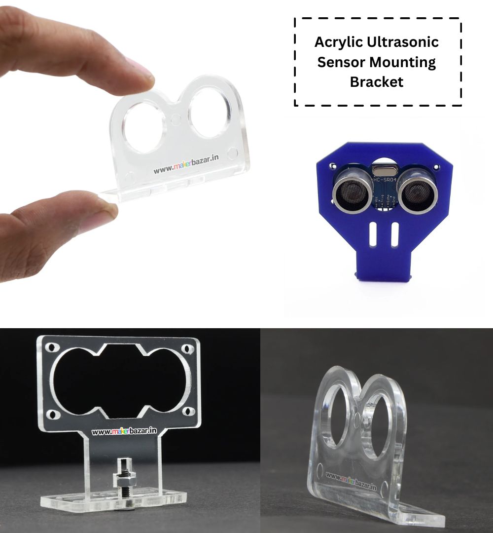 Secure Your Ultrasonic Sensor: Acrylic Mounting Bracket (HC-SR04 ...