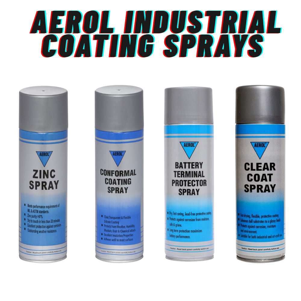 Aerol Industrial MRO Coatings – Zinc, Conformal & Battery Terminal Sprays