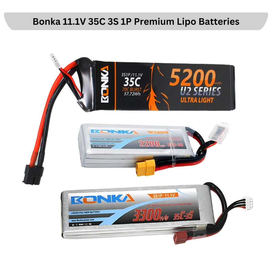 Buy Bonka 11.1V 3S 35C LiPo Battery — High-Performance 2200mAh, 3300mAh ...