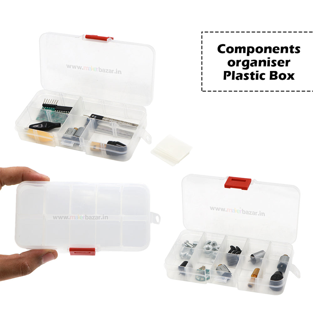 Adjustable Partition Clear Plastic Box Component Organizer: Customize ...