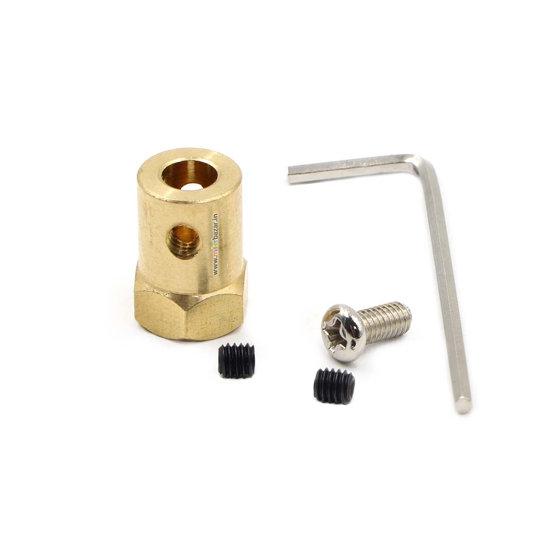 Hexagonal Brass Shaft Coupling for Robot Smart Car Motor Wheel