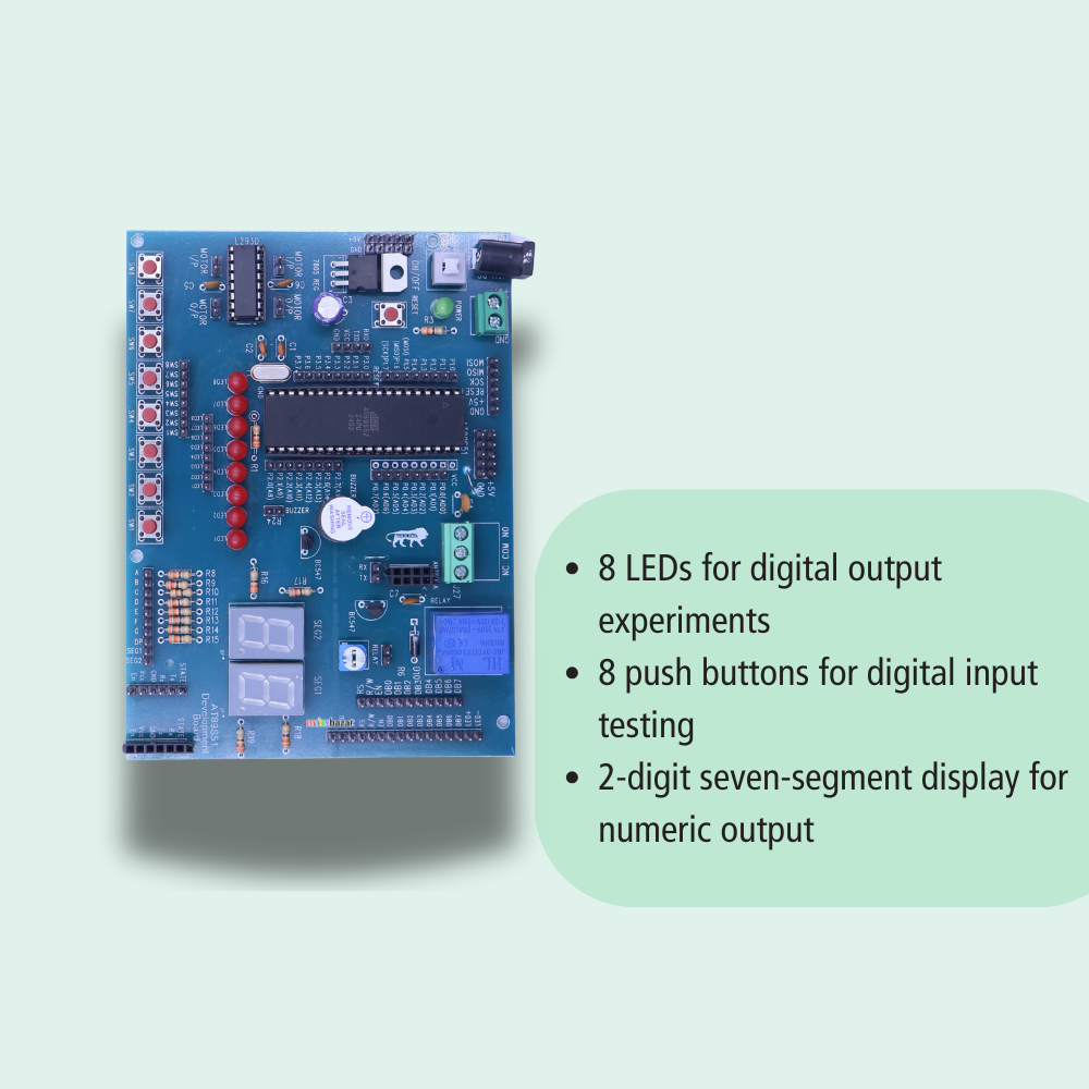 8051 Development Board | AT89S52 Microcontroller Training & Learning Kit