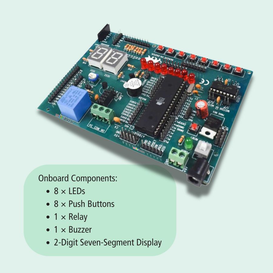 8051 Development Board | AT89S52 Microcontroller Training & Learning Kit