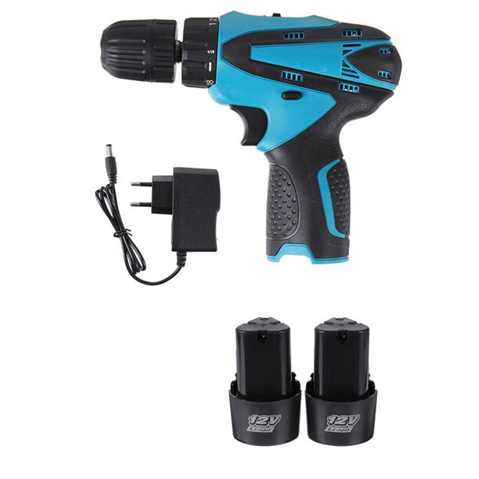 Generic: 12V Cordless Drill Machine Kit 10mm Keyless Chuck with Batter