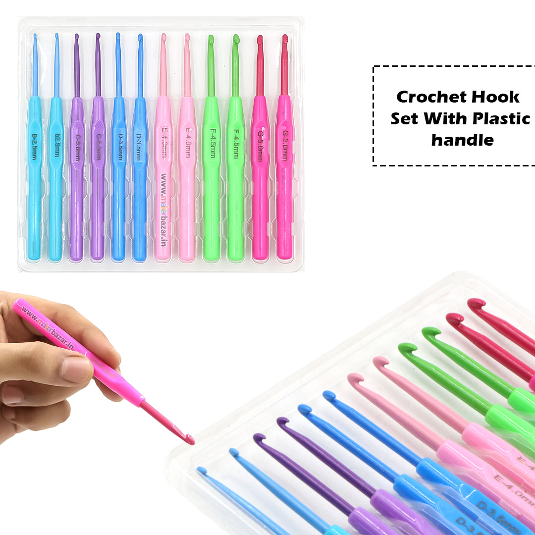 lastic Handle Crochet Knitting Hook Kit