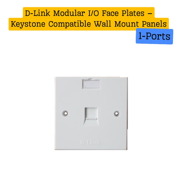 D-Link Keystone I/O Face Plates – Modular Wall Mount for RJ45/RJ11