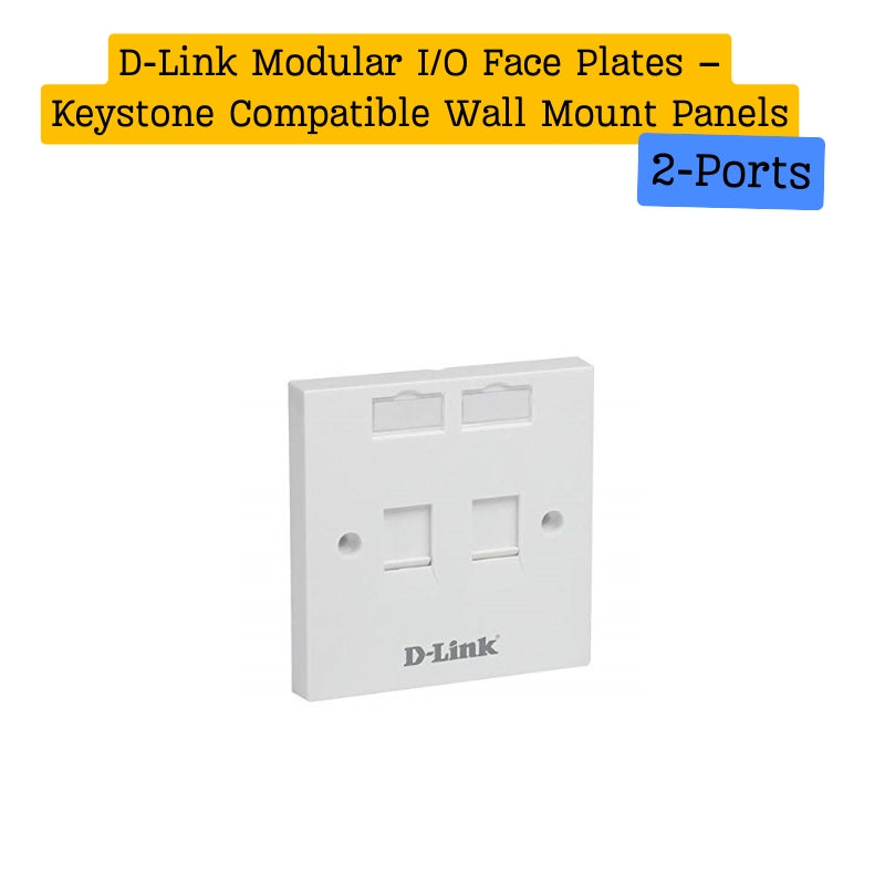 D-Link Keystone I/O Face Plates – Modular Wall Mount for RJ45/RJ11