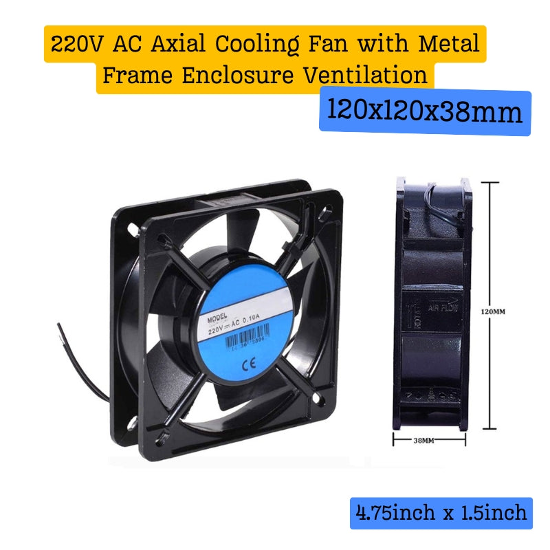 220V AC Axial Cooling Fan with Metal Frame – Industrial Enclosure ...