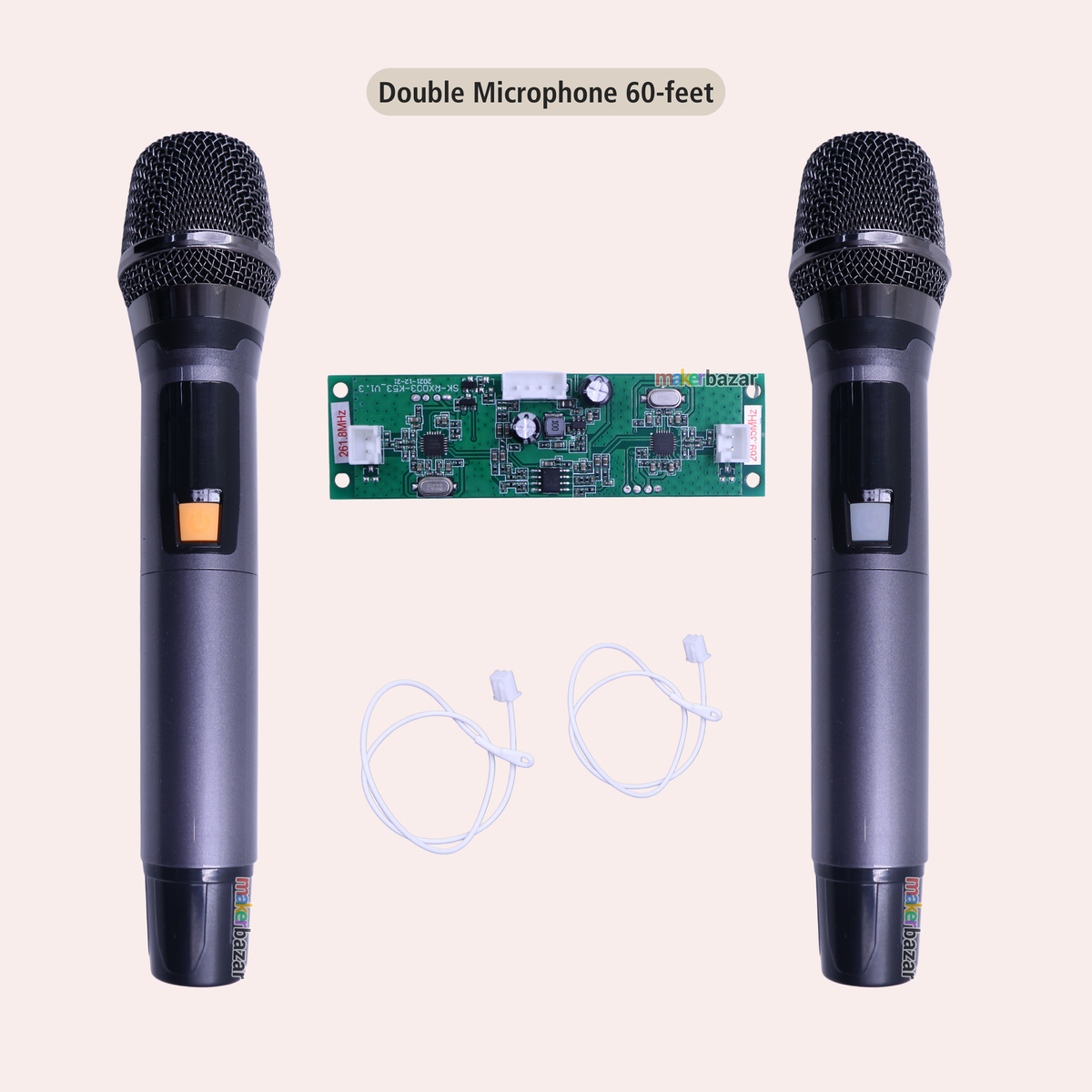 Wireless Microphone with Receiver for Karaoke & PA Systems