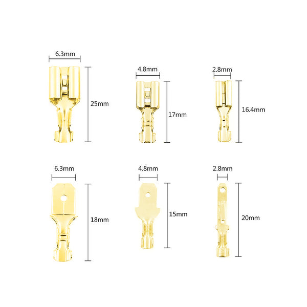 Versatile 2.8/4.8/6.3mm Electrical Wire Connector Male Female Crimp ...