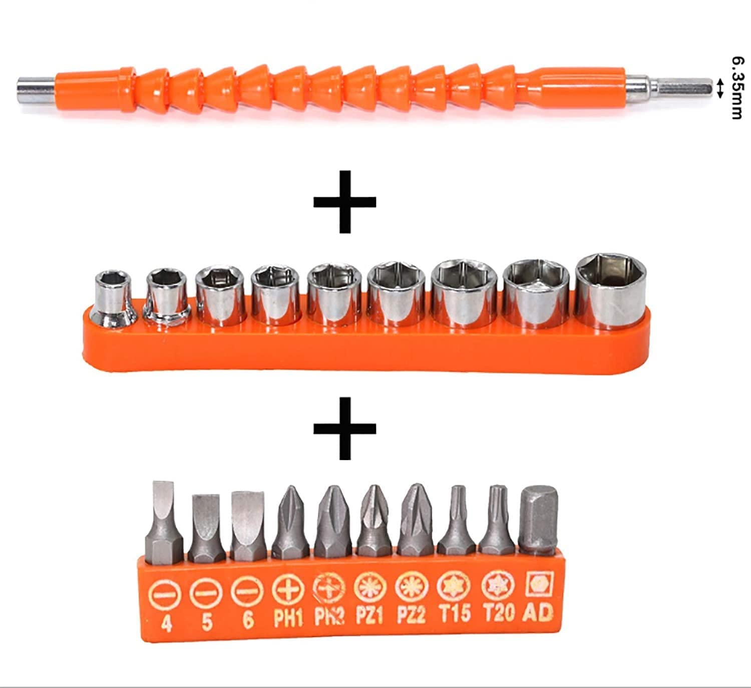 [Type 2] Flexible Drill Bit Extension Shaft with Screwdriver Bits & So