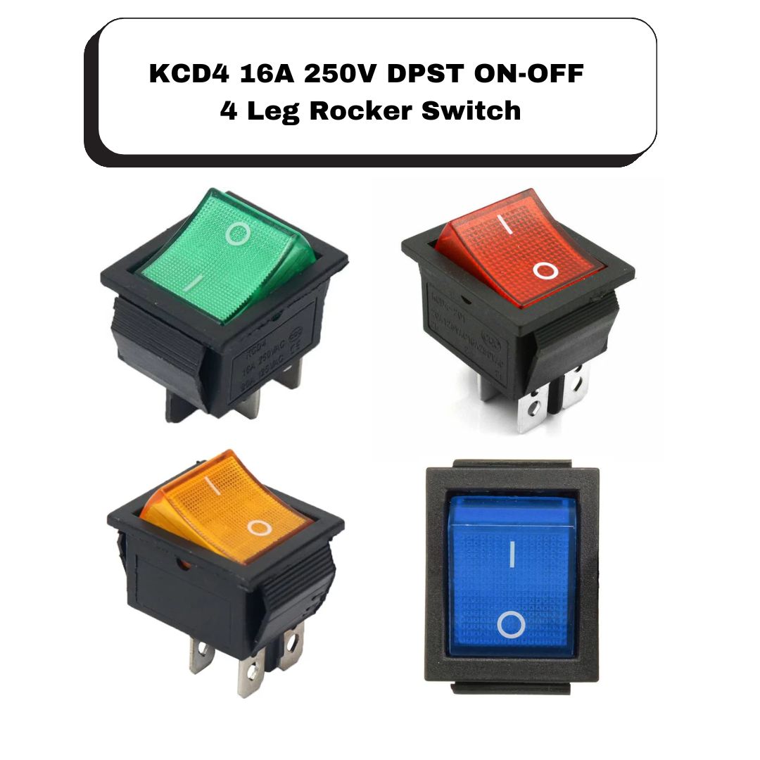 KCD4 ON-OFF Rocker Switch - Reliable 4-Leg Control Switch | Makerbazar