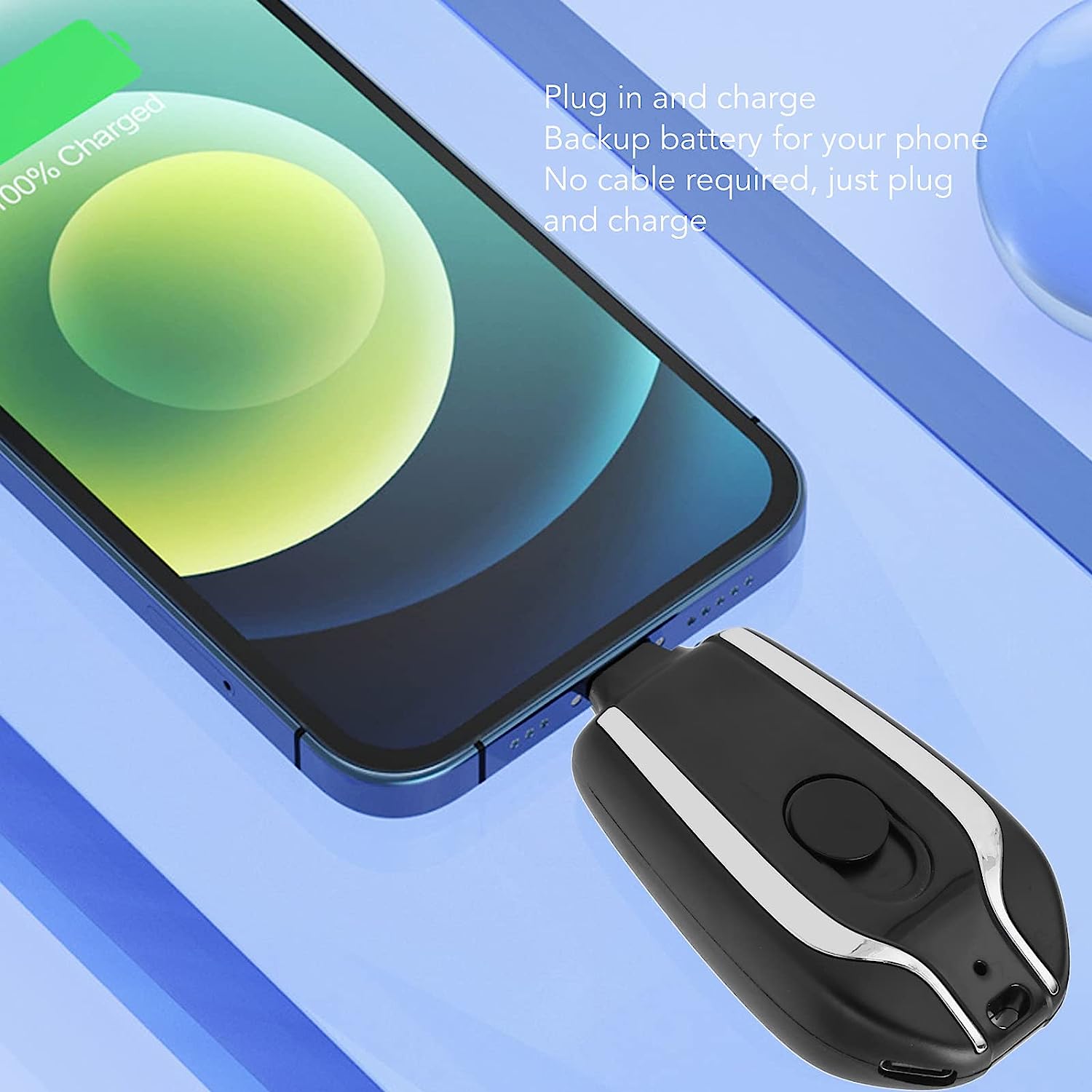 Portable Key Chain Power Bank Charger Type-C USB