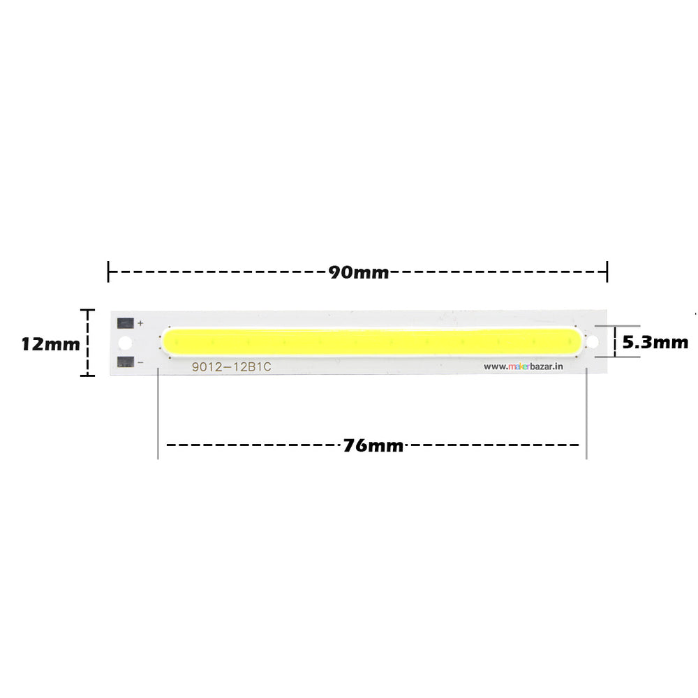 75mmx5mm 5v COB LED Light Bar Strip - Cool White
