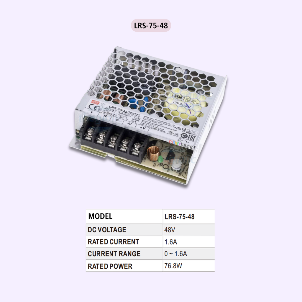 Mean Well LRS-75 75W Single Output Switching Power Supply
